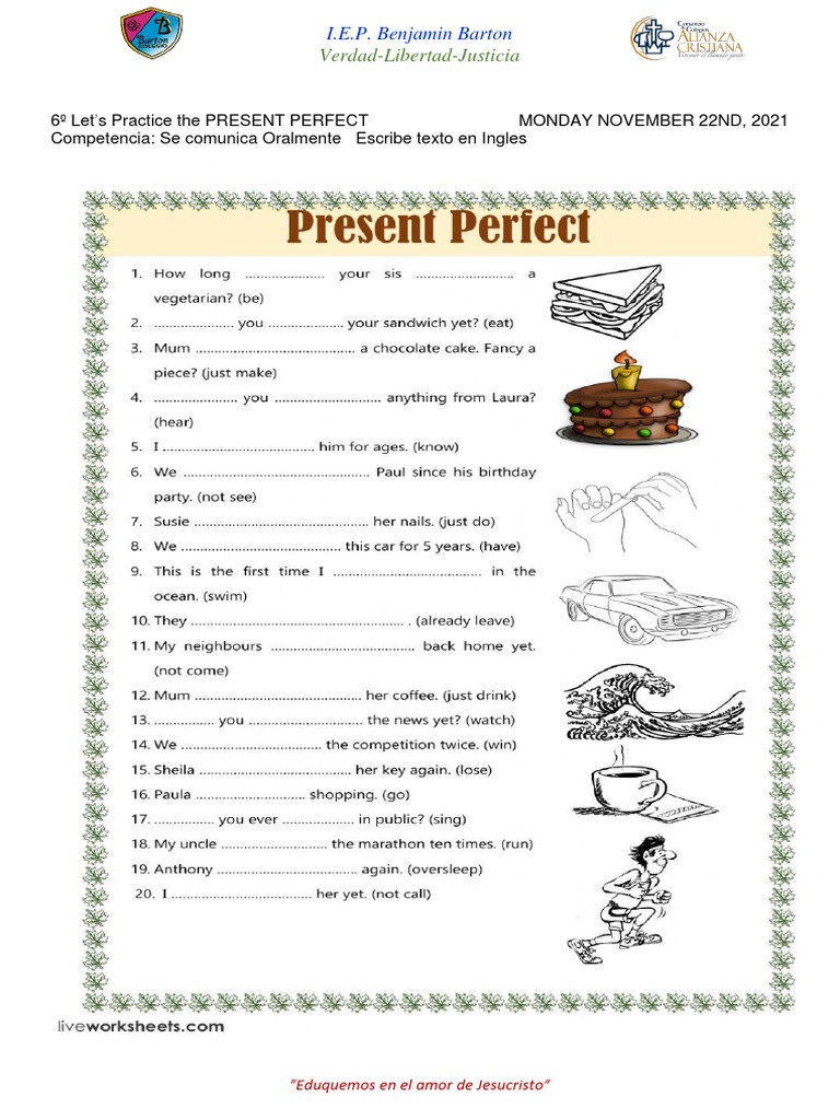 Present Perfect 6º Practice 6º | PDF