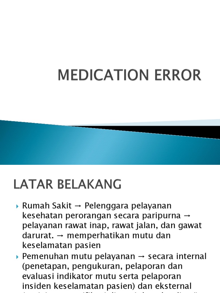 Medication Error | PDF