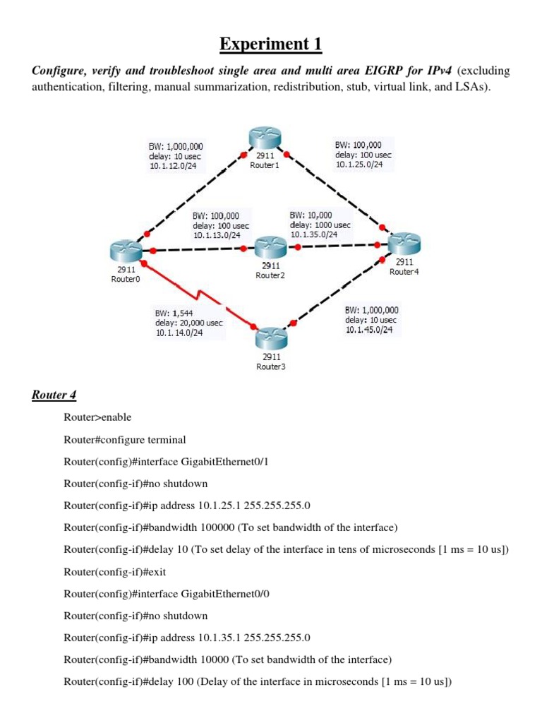 Lab4 Experiments Pdf Ip Address Router Computing 