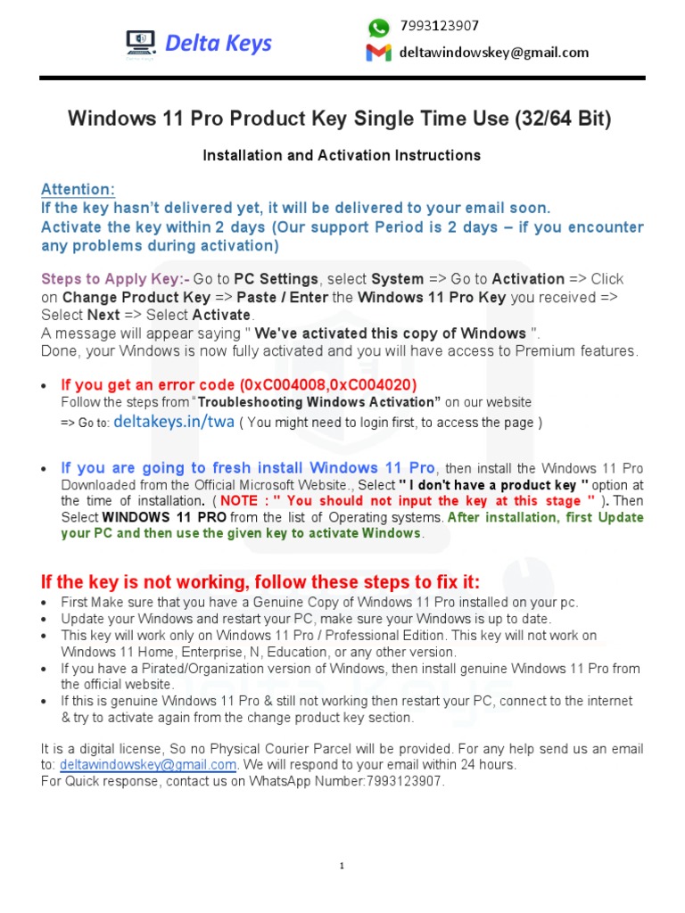 Windows 11 Pro Activation Guide | PDF