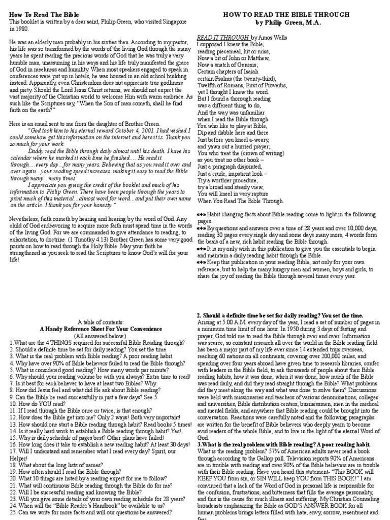 Two Column - Read Through Your Bible | PDF | Bible | Books