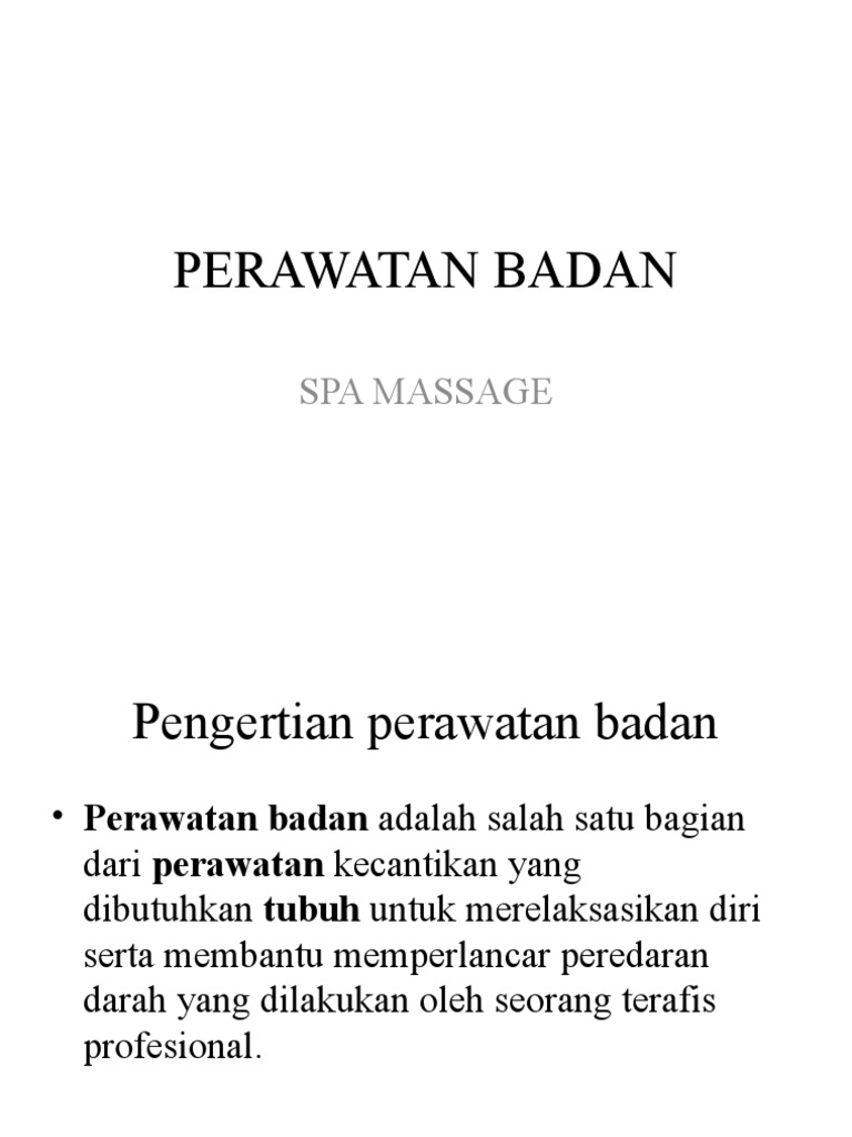 Perawatan Badan | PDF