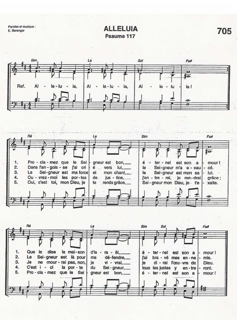 Alleluia Ps 117 Proclamez Que Le Seigneur Pdf