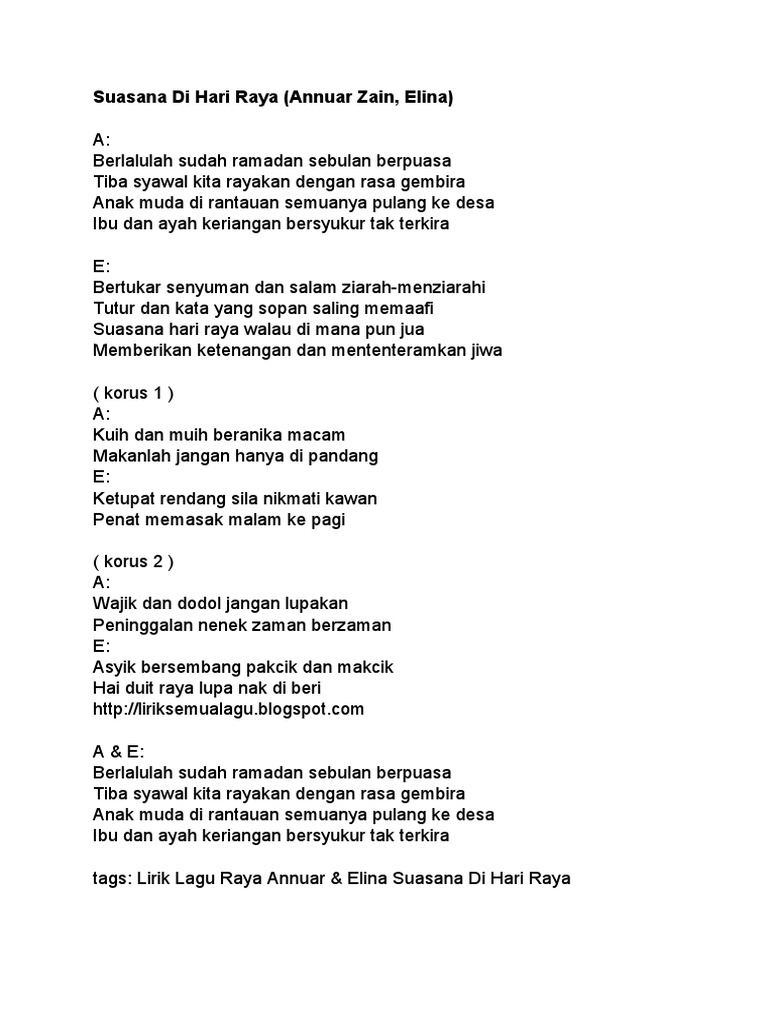 Lirik Lagu Hari Raya | PDF