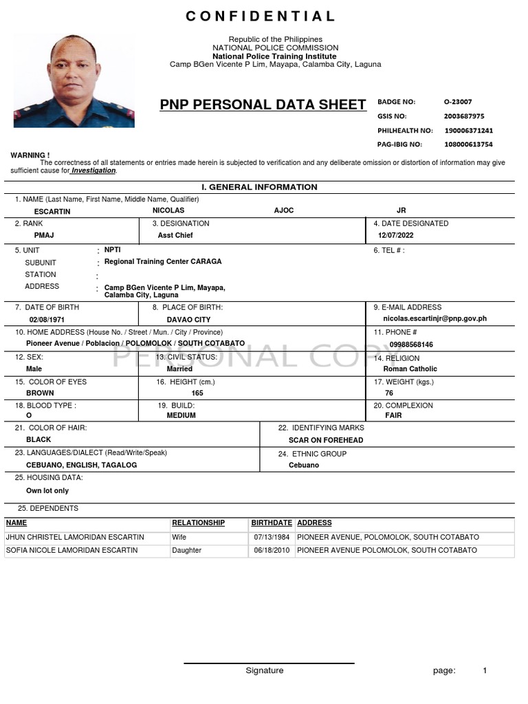 O-23007 PDS (PNP) | PDF | Linguistics | Philippines