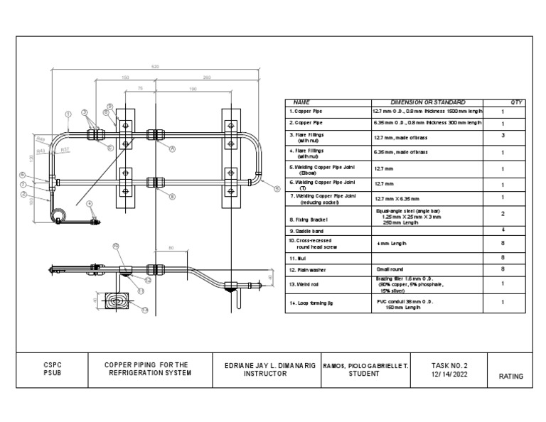 Ramos Copper Piping For The Refrigeration System Layout2 | PDF | Pipe ...