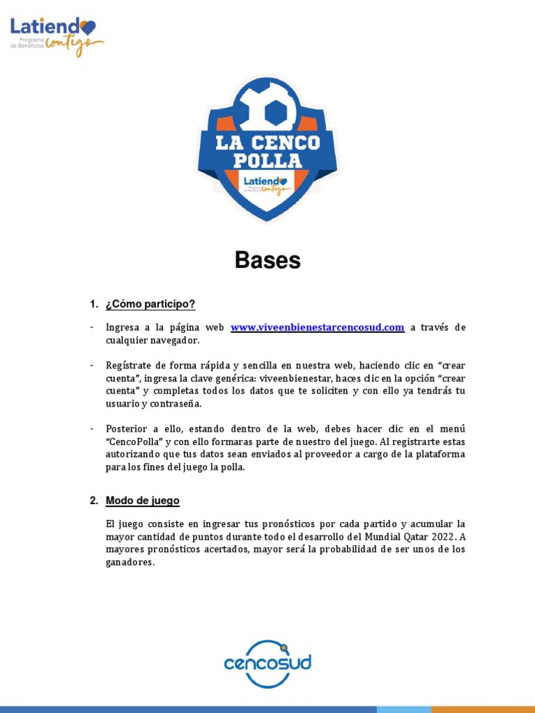 Bases Cenco Polla 2022 | PDF | Informática