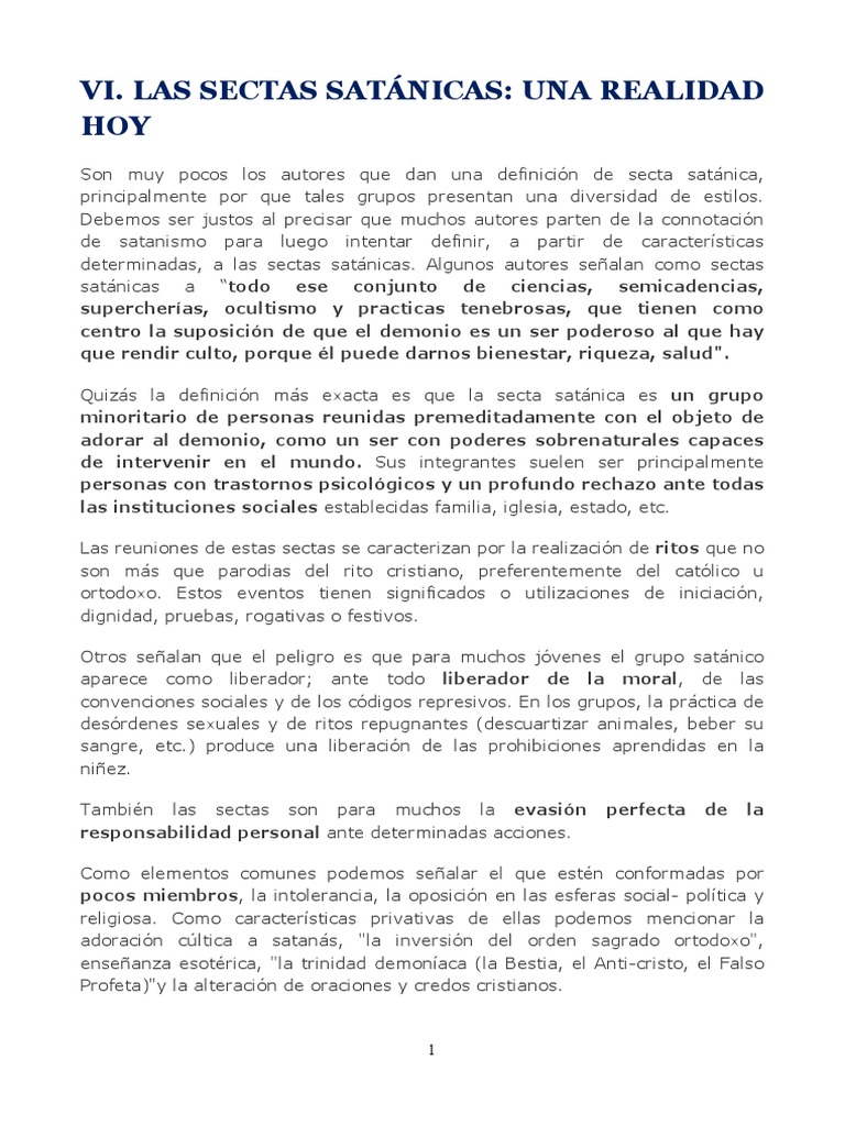 Las Sectas Satánicas | PDF | Secta | satanismo