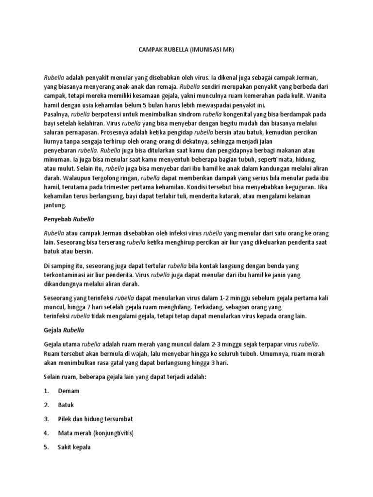 Campak Rubella | PDF