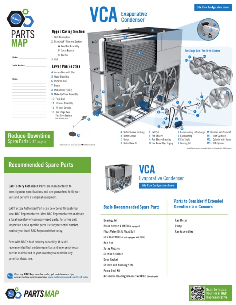 VCA Evaporative Condenser Parts Map | PDF | Pump | Manufactured Goods