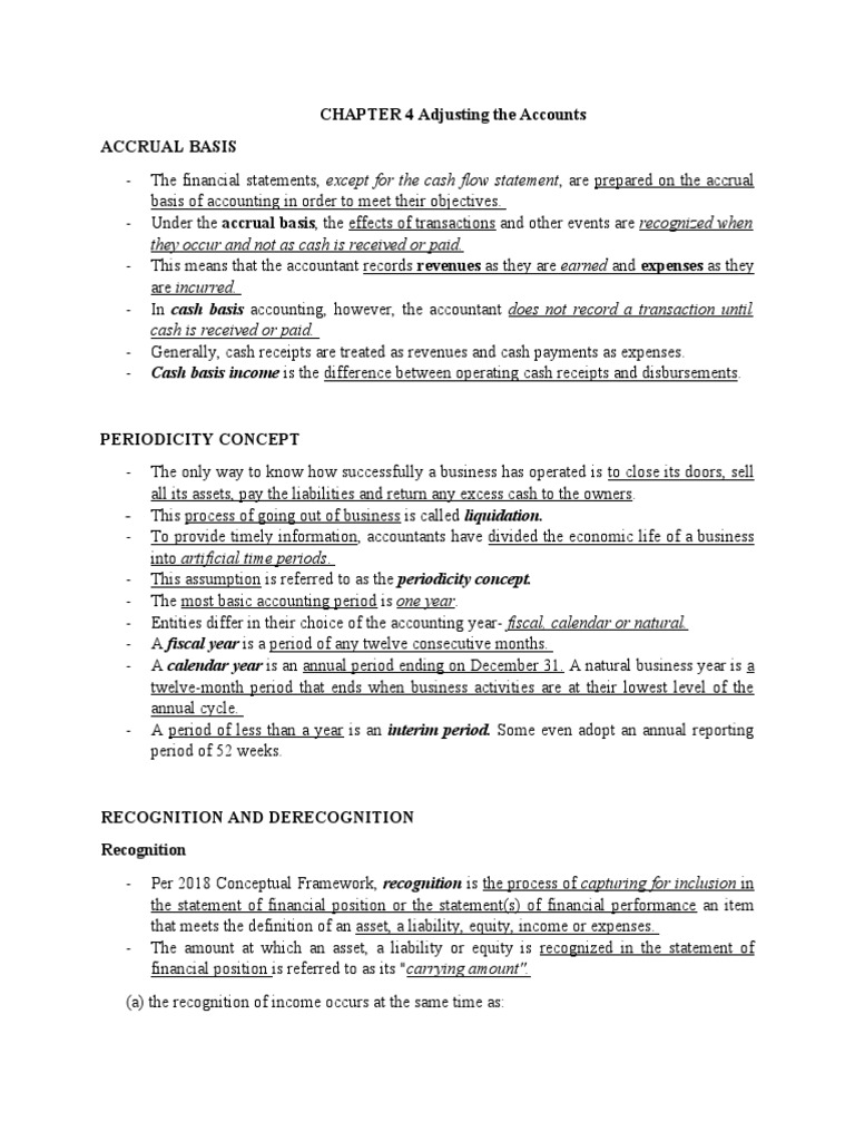 CHAPTER 4 Adjusting The Accounts | PDF | Deferral | Expense