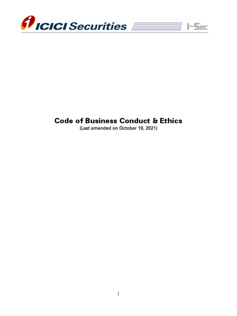 Code of Conduct Business Ethics | PDF