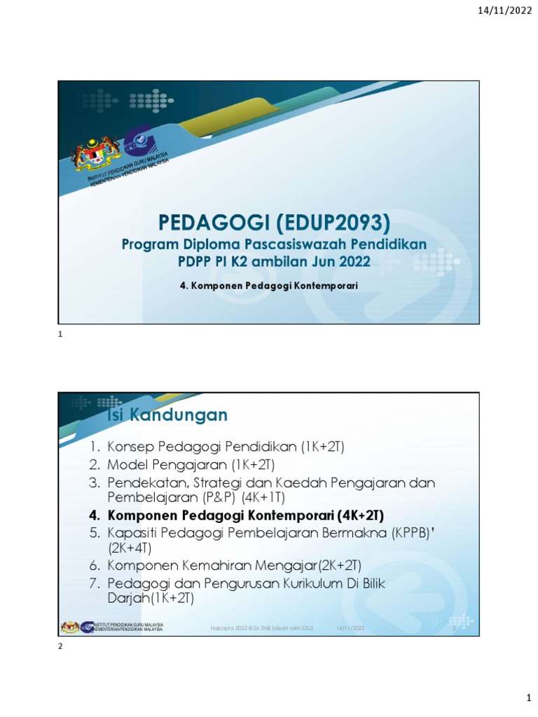 M5 Komponen Pedagogi Kontemporari | PDF