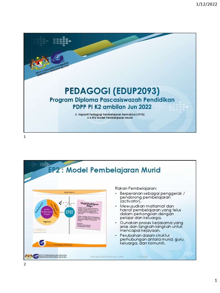 M6 KPPB - 5.4 EP2 Model Pembelajaran Murid | PDF