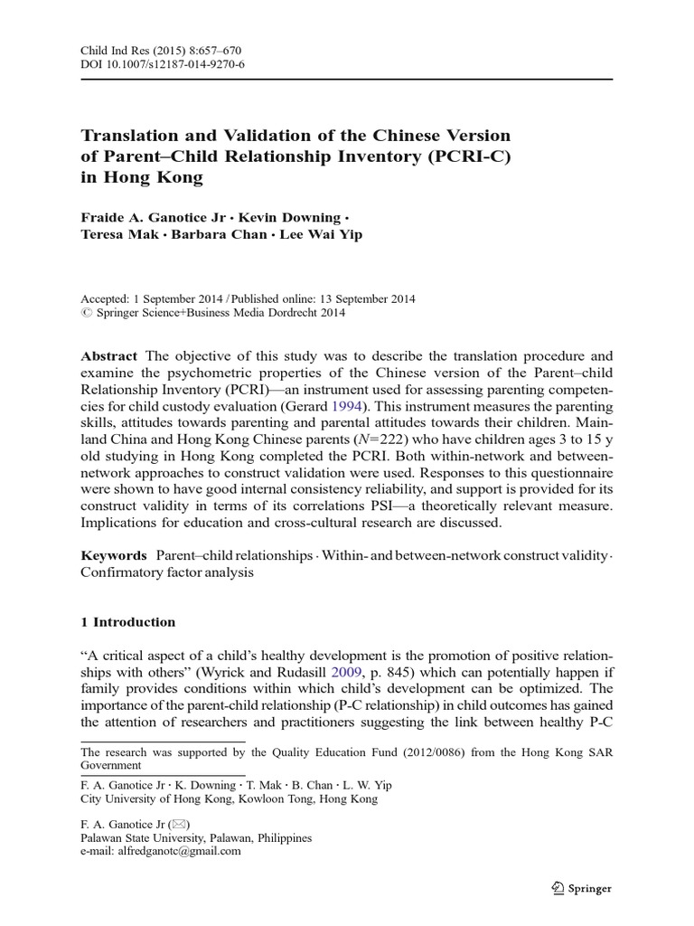 Pcri C | Download Free PDF | Psychometrics | Validity (Statistics)