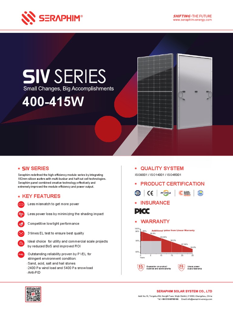 SRP400 Series Solar Module Overview | PDF | Electrical Equipment ...