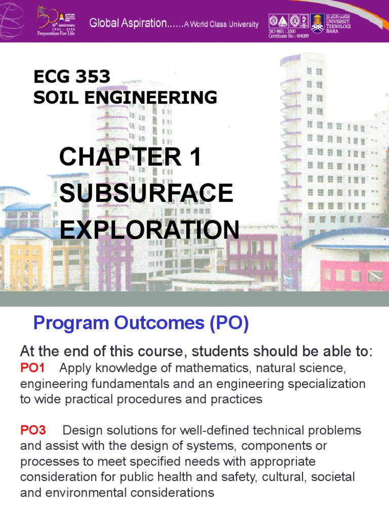 Chapter 1 - SUBSURFACE EXPLORATION | PDF | Applied And ...
