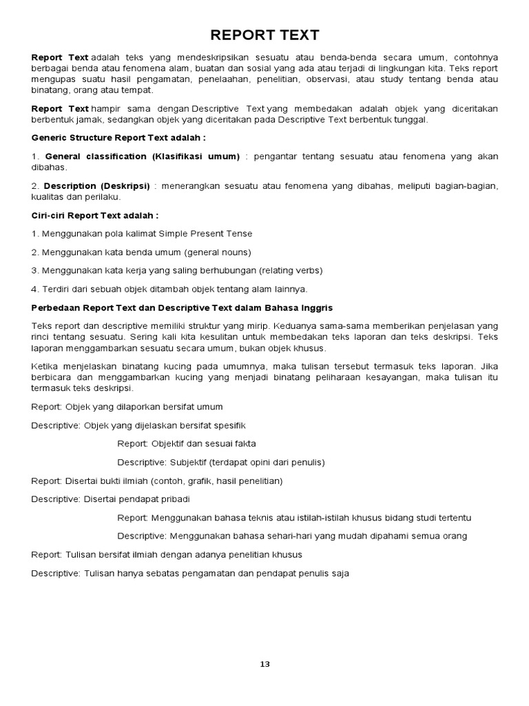 Report Text | PDF | Seni & Disiplin Bahasa