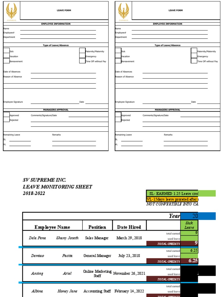 Leave Form & Leave Monitoring | PDF | Business | Economies