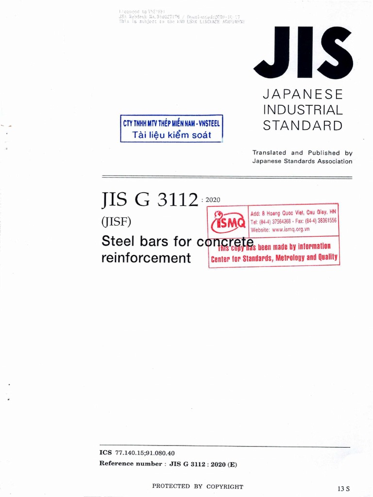 Jis - G 3112 2020 | PDF | Deformation (Engineering) | Yield (Engineering)