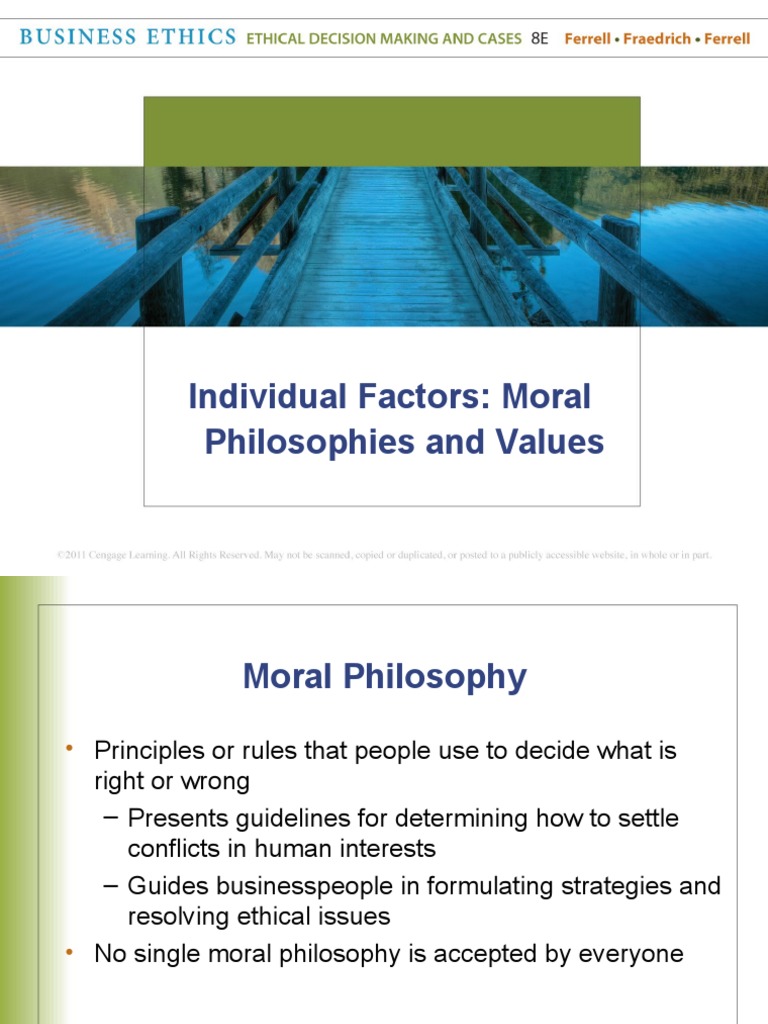 Individual Factors Moral Philosophies and Values | PDF