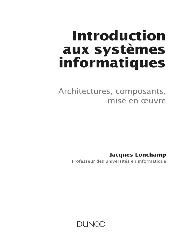 Introduction Aux Systemes Informatiques Architectures, Composants | PDF | Informatique | Cloud ...