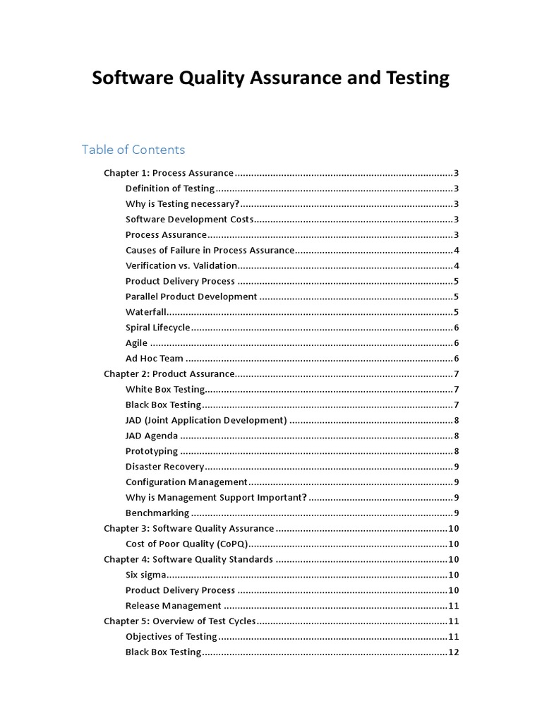 Software Quality Assurance And Testing Download Free Pdf Software