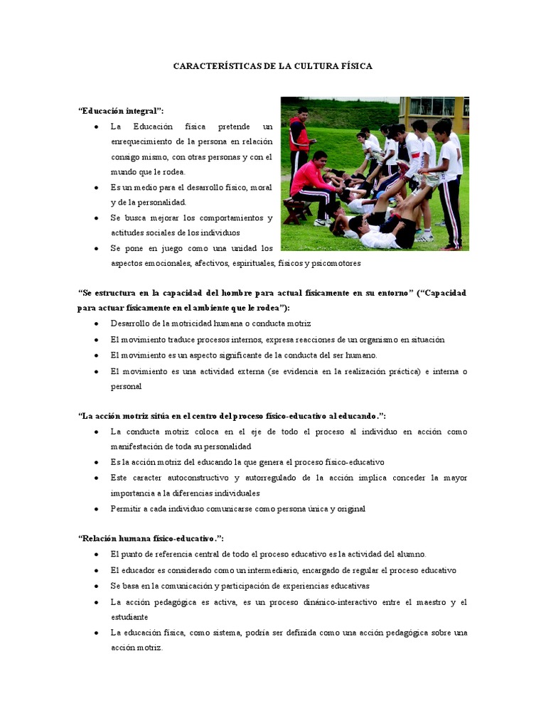 Características de La Cultura Física | PDF | Ciencia y matemáticas