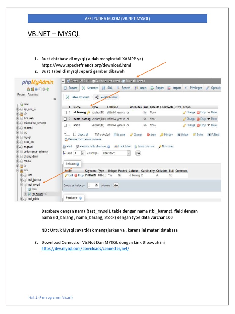 Panduan VB.NET dan MySQL CRUD | PDF