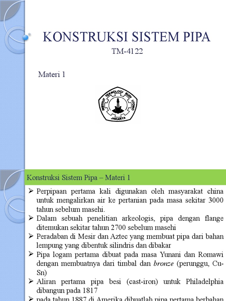 Konstruksi dan Standarisasi Pipa | PDF