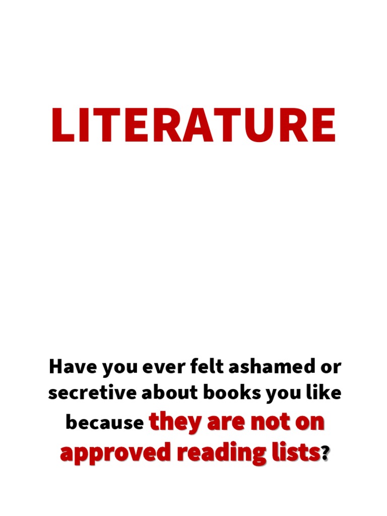 Lesson 1 Introduction To Literature Definition What Is It For Pdf