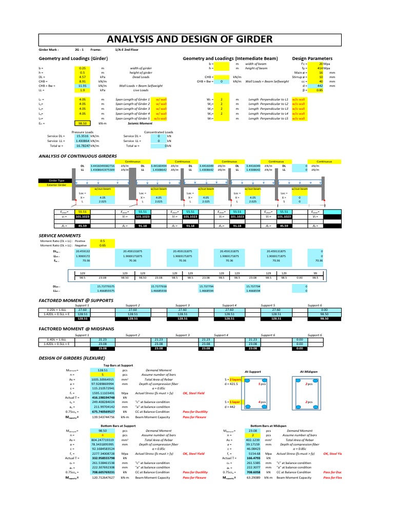 Girder Design and Analysis Report | PDF | Bending | Applied And ...