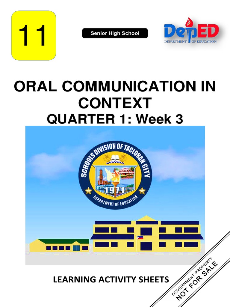 Oral Communication Grade 11 Q1 W3 | PDF | Communication | Body Language Oral Communication Grade 11 Q1 W3 | PDF | Communication | Body Language