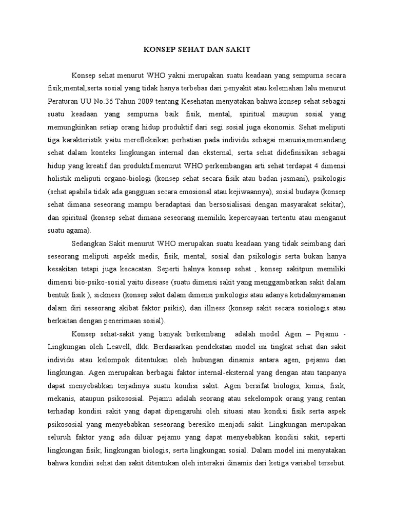 Konsep Sehat Dan Sakit | PDF