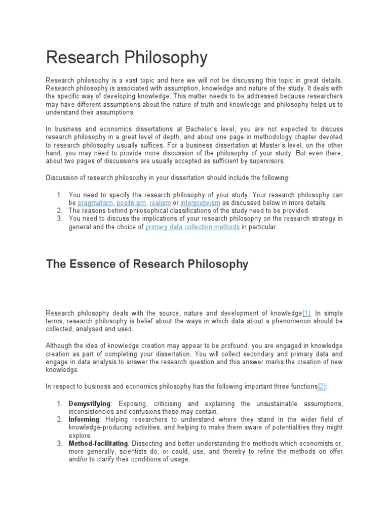 Research Philosophy | PDF | Qualitative Research | Quantitative Research