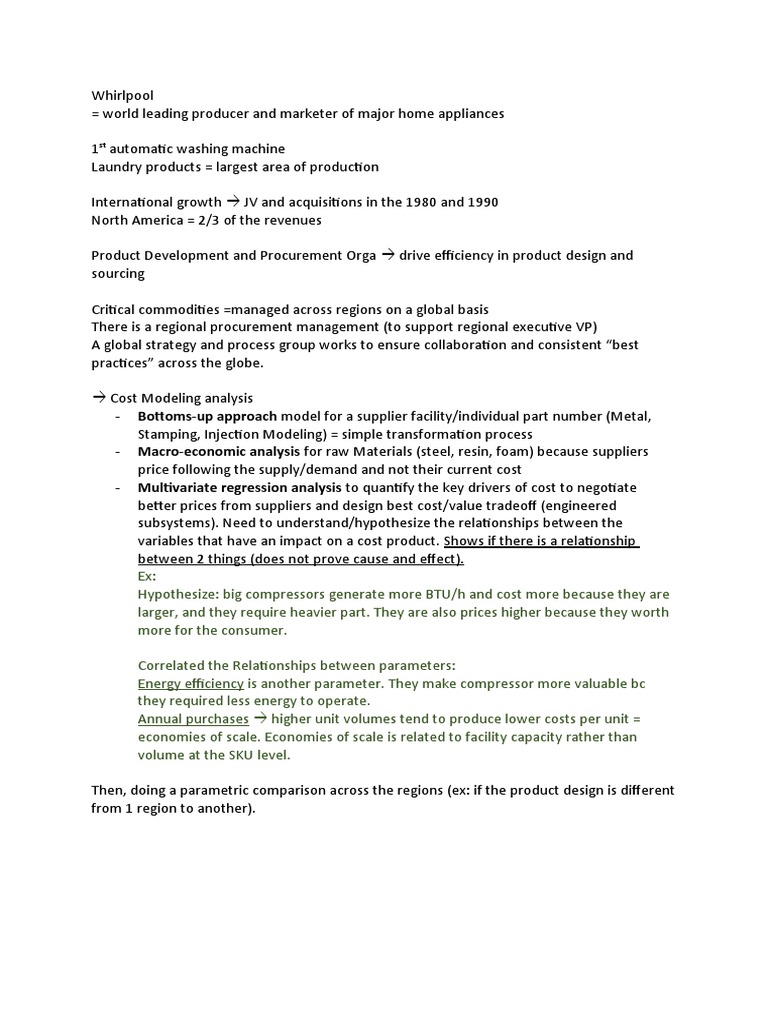 Whirlpool Case Stuy | Download Free PDF | Economies Of Scale | Supply Chain