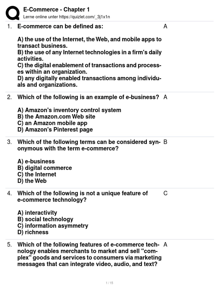 Test Quiz | PDF | E Commerce | Internet