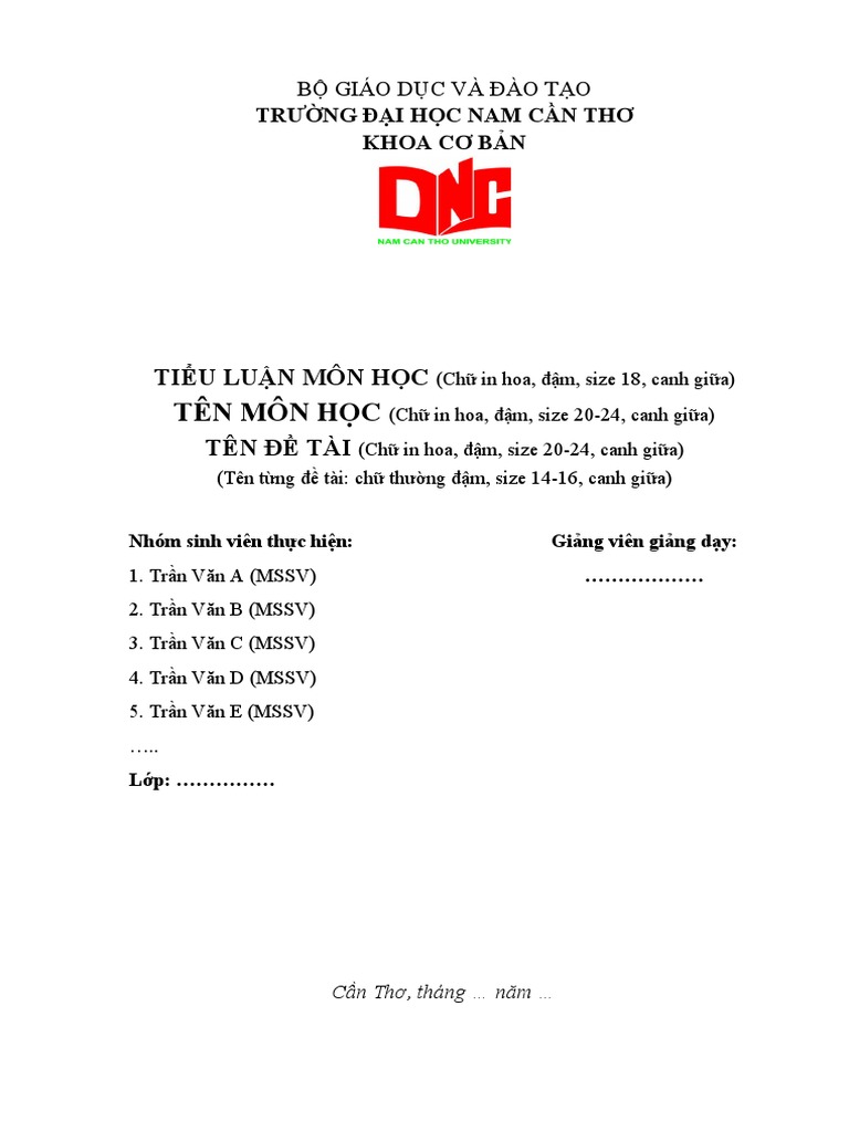 DNC Mau - Bia-Tieuluan-Monhoc 2022 | PDF