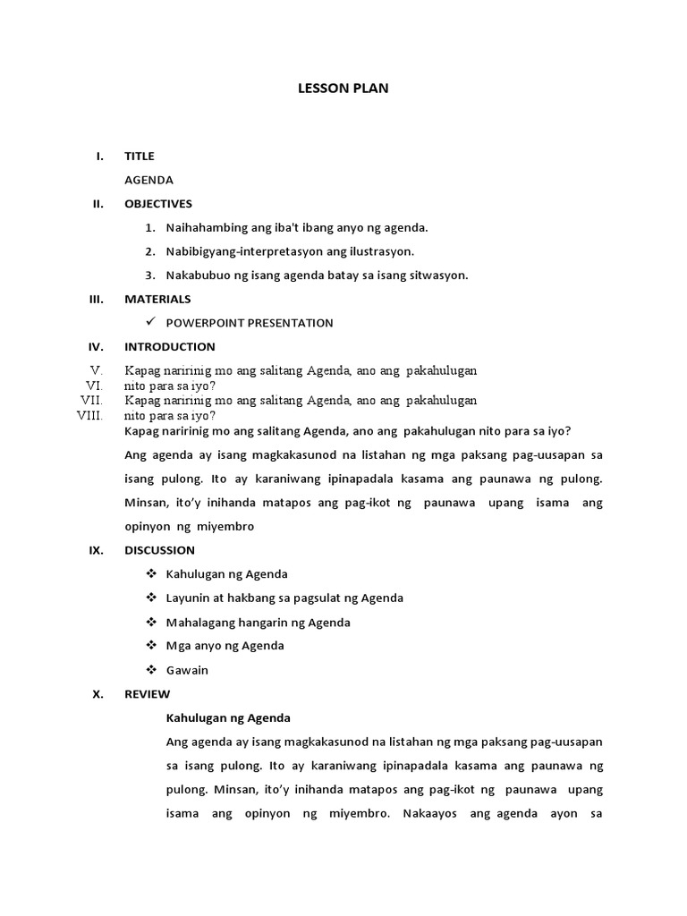 Agenda - Aj Diaz | PDF