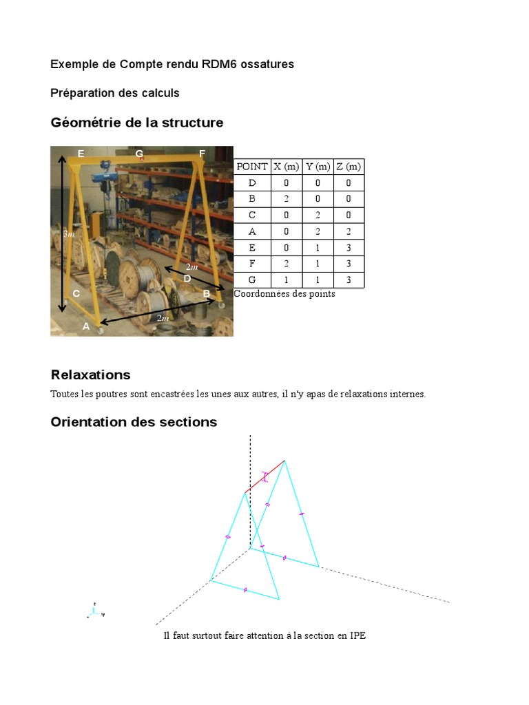 Analyse de résistance d'une ossature RDM6 | PDF | Flambage | Flexion ...