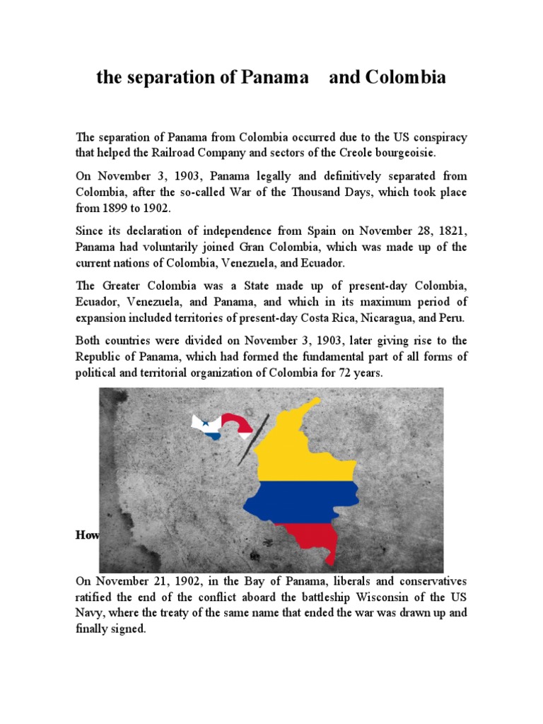 Panama's 1903 Independence from Colombia | PDF