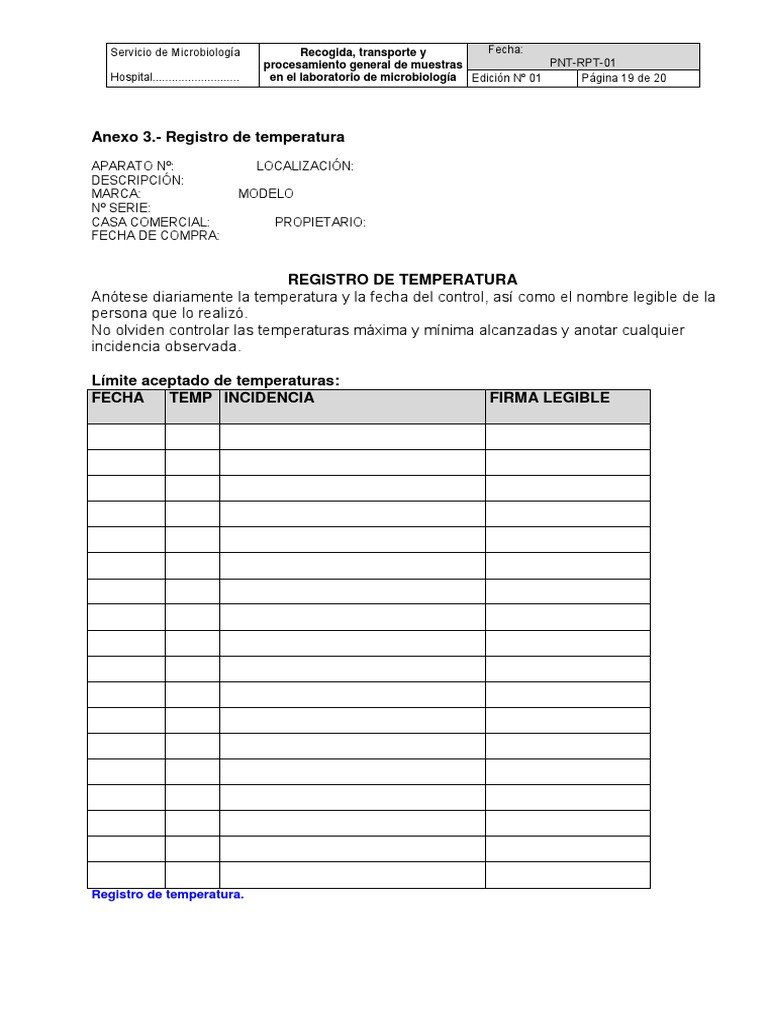 Registro de Temperatura | PDF