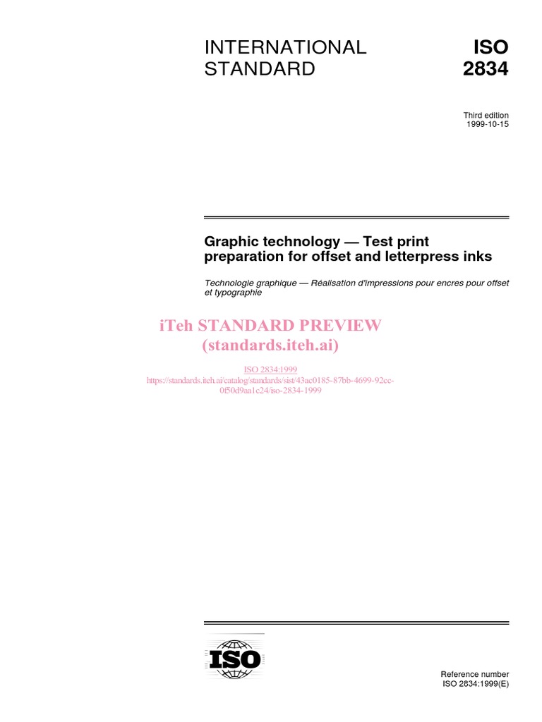 Iso 2834 1999 | PDF