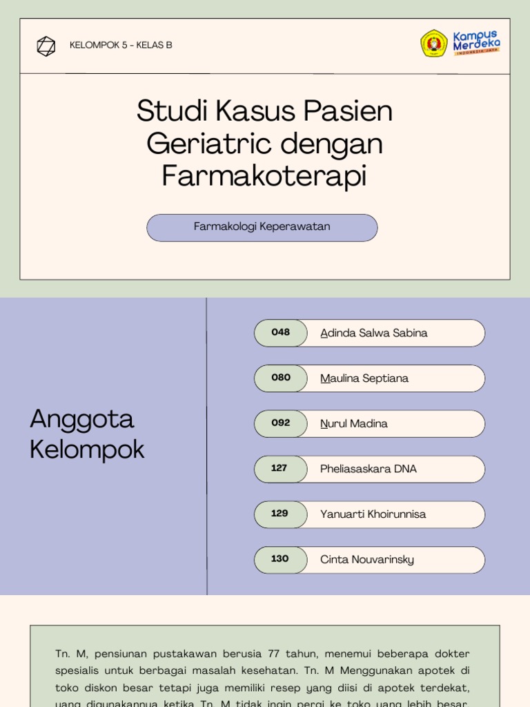 Manajemen Farmakoterapi Pasien Geriatri | PDF | Pengembangan Diri ...