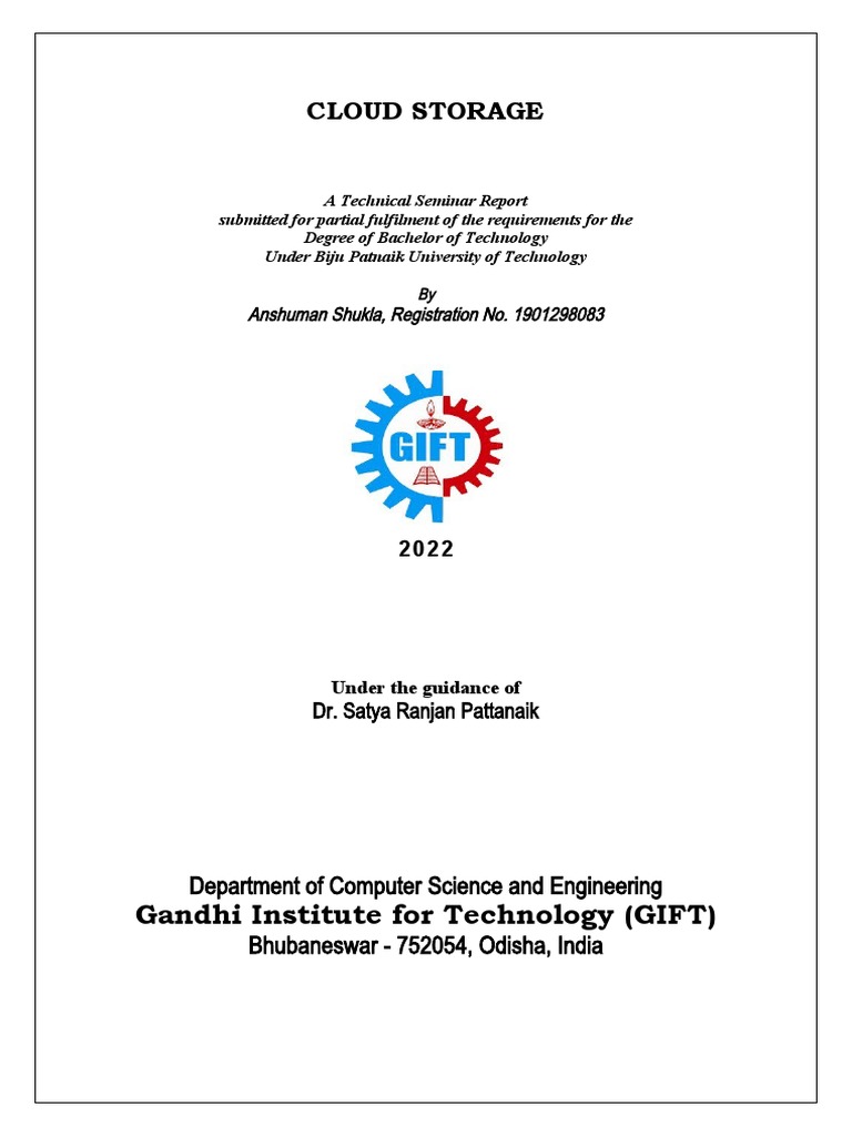 Cloud Storage Seminar | PDF