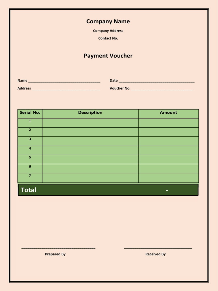 Payment Voucher Template | PDF | Finance & Money Management