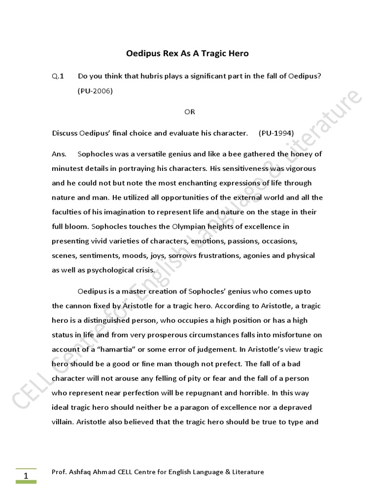 Oedipus Rex | PDF | Greek Tragedy | Tragedy