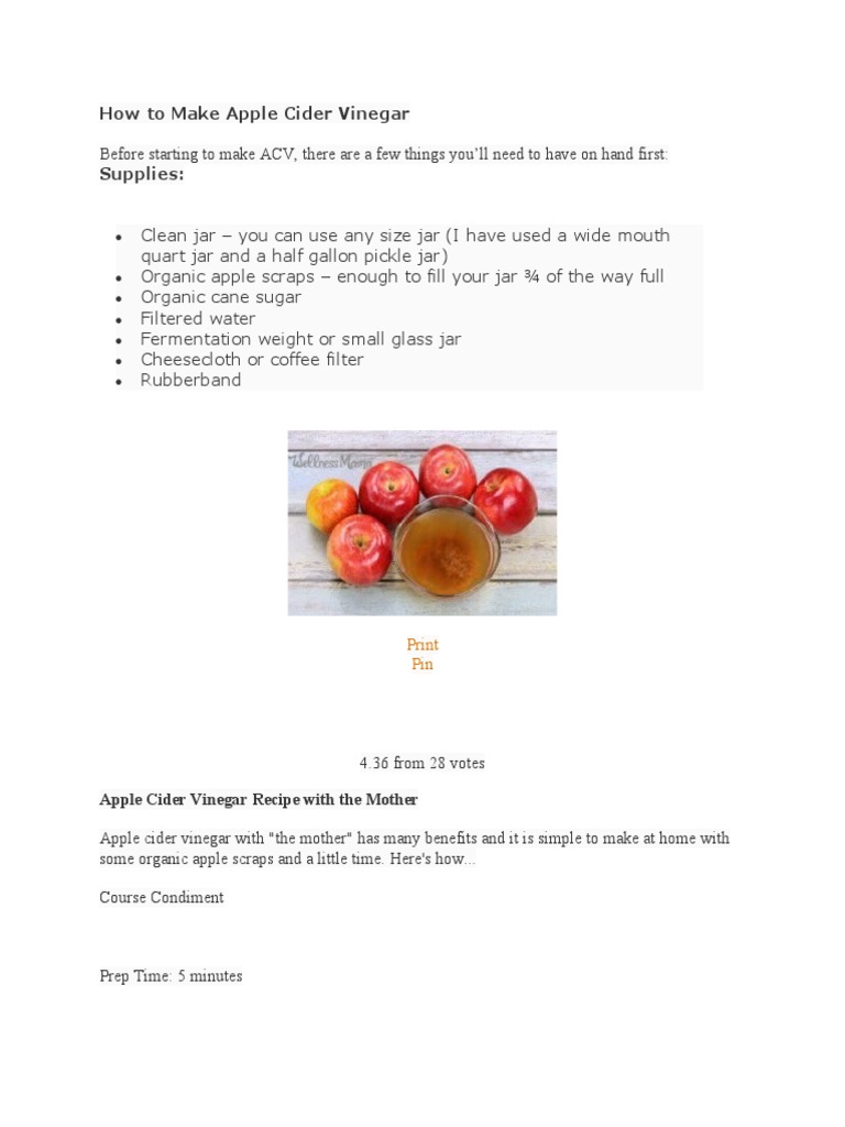 How To Make Apple Cider Vinegar | PDF | Vinegar | Cider