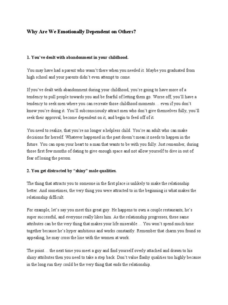 Emotional Dependence | PDF | Emotions | Behavioural Sciences