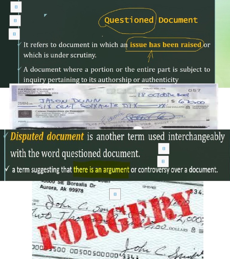 Questioned Documents and Disputed | PDF
